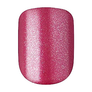 KISS imPRESS No Glue Mani Press On Nails, Color, 'Peanut Pink', Pink, Short Size, Squoval Shape, Includes 30 Nails, Prep Pad, Instructions Sheet, 1 Manicure Stick, 1 Mini File