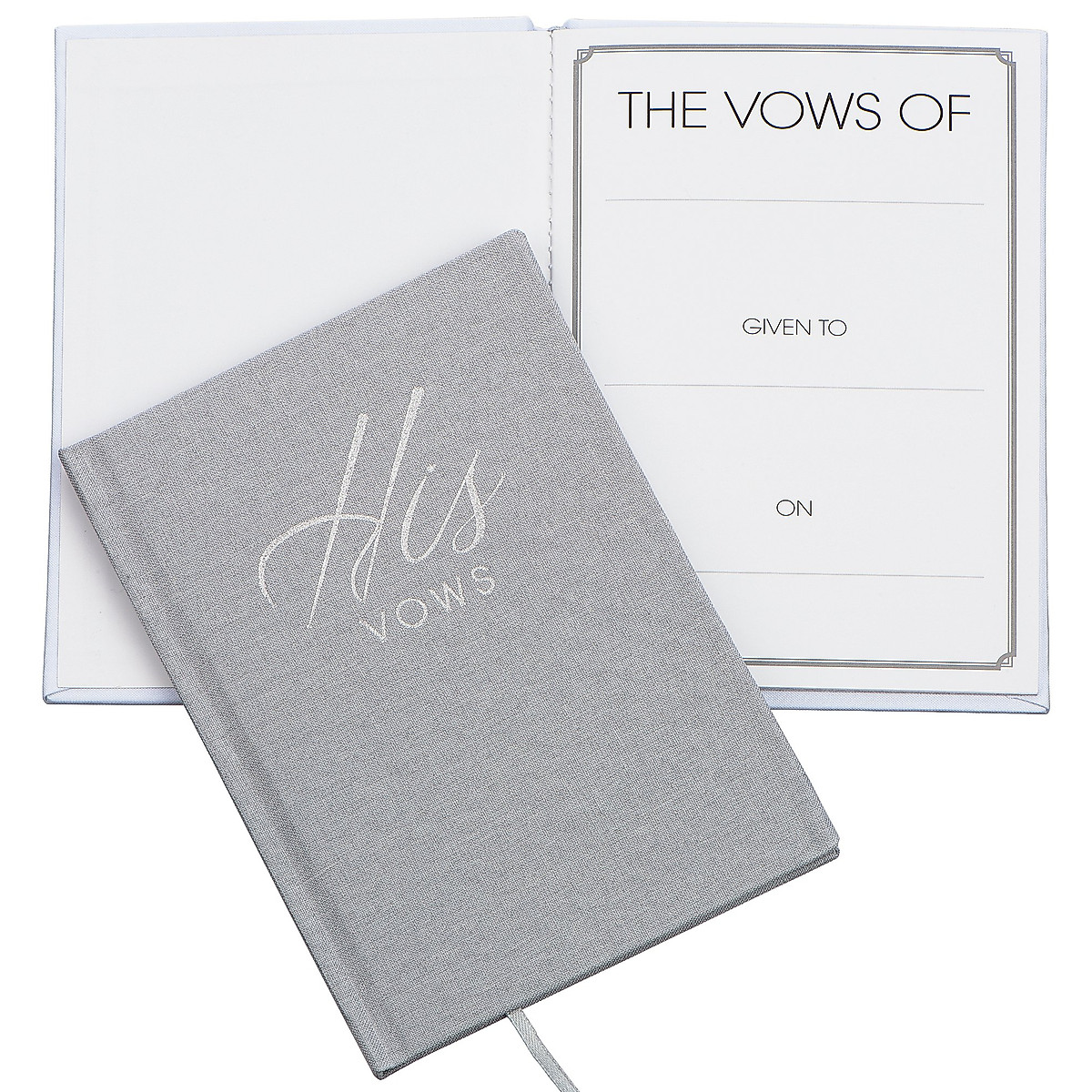 Wedding Vow Book Keepsakes (2 Book Set, His & Hers) Linen Hardcover - Bonus Wedding day Cards - Vow Renewal - Bridal Shower Gifts - Booklet - Journal - Future Mrs & Mr