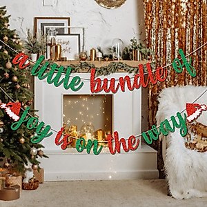 A Little Bundle of Joy Is On The Way Banner Christmas Baby Shower Decorations Winter Baby Shower Decorations Christmas Baby Shower Party Supplies