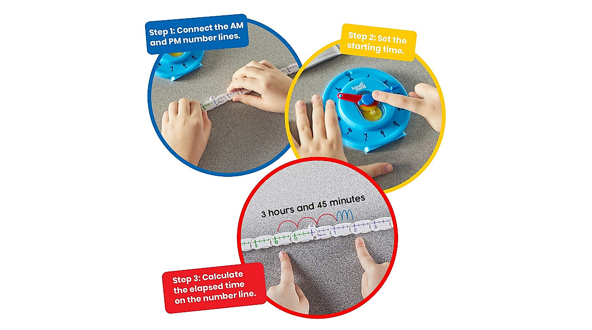 Advanced NumberLine Clock for Kids - Telling Time & Math Manipulatives