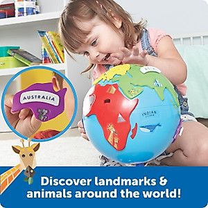 Learning Resources Puzzle Globe - 14 Pieces, Ages 3+ Preschool Learning Toys for Boys and Girls, Earth Globe for Kids