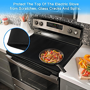 Stove Top Covers for Electric Stove Thick Natural Rubber Glass Stove Top Cover Prevents Scratching Heat Resistant Flat Top Oven Cover