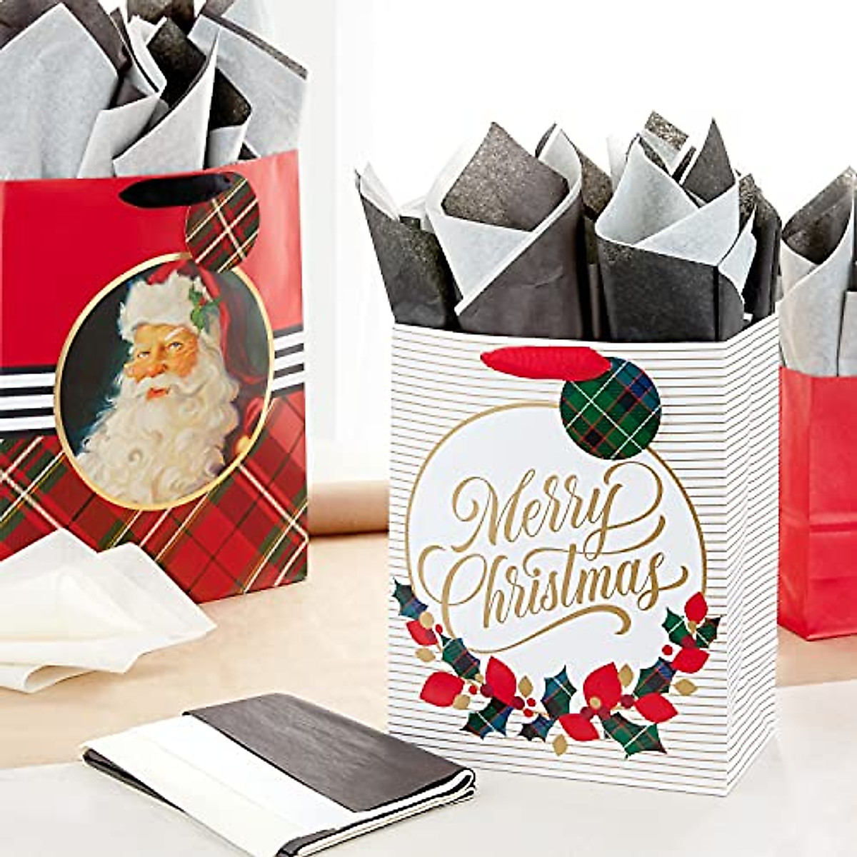 Hallmark White, Black and Ivory Bulk Tissue Paper for Gift Wrapping (120 Sheets) for Gift Bags, Weddings, Graduations, Valentine's Day, Christmas