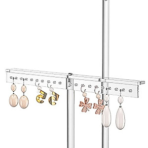 HIIMIEI Jewelry Stand Organizer 2 tier Acrylic tabletop Jewelry Tower Display for Necklaces Bracelets Earrings