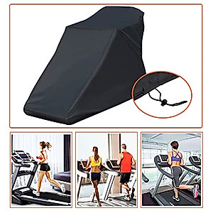 Oslimea Treadmill Cover Waterproof, Sunscreen Treadmill Cover for Indoor & Outdoor, Dust-Proof Sports Running Machine Protective Cover with Drawstring, Black (78''L x 37''D x 59''H, Non-Folding)