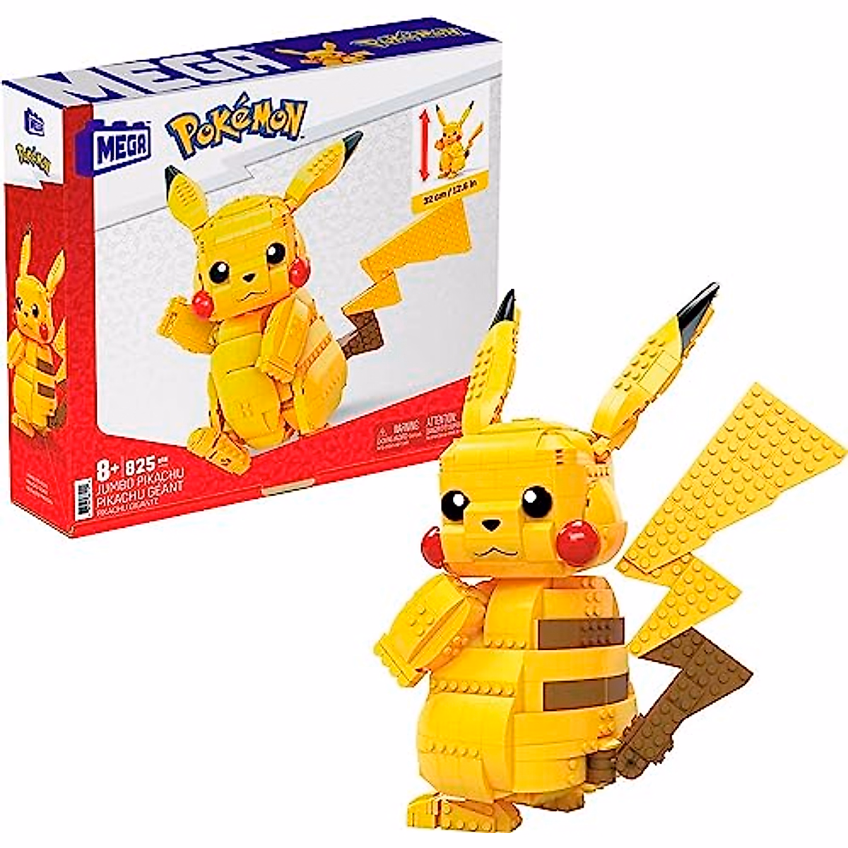 MEGA Pokémon Action Figure Building Toy Set for Kids, Jumbo Pikachu with 806 Pieces, 12 Inches Tall, Age 8+ Years Old Gift Idea (Amazon Exclusive)