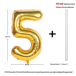 40 inch Gold Number Balloons (Gold 5)