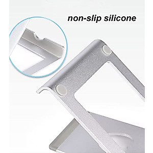 Cell Phone Stand Desk Adjustable Aluminum Mobile Phone Holder 360 Degree Compatible for iPhone 13 12 Pro Max, iPhone 11 X SE XS XR 8 Plus 6 7 6S Samsung Galaxy Note20 S20 S10 S9 S8 S7 (Black)