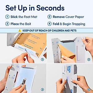 Shieldeck Roach Traps Indoor (12 Pack) - Cockroach Killer Indoor Home, Sticky Glue Cockroach Trap for Roaches, Spider, Cricket, Roach Bait Traps for Car, Inside House, Motels, Glue Traps for Roaches