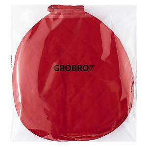 GROBRO7 5Pcs Pot Holder with Pockets Round Cotton Potholder Heat Resistant Hot Pad Machine Washable Oven Mitt Multipurpose Potholders Terry Cloth for Kitchen Baking Cooking Grilling 10 x 8 in Red