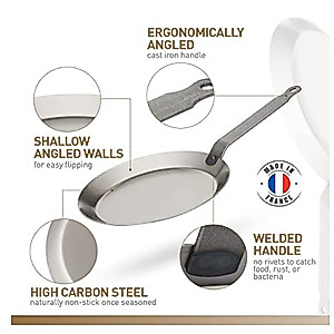 Matfer Bourgeat Black Carbon Steel Crepe Pan, 8 5/8"