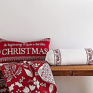 Levtex Home Oscar & Grace Bretton Woods Decorative Pillow (12x24in.) - Christmas - Red, and White