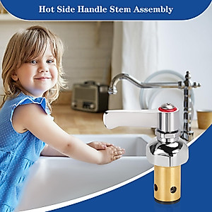 TNROTED Replacement 002714-40 Hot Side Lever Handle Brass Spindle Assembly Replacement Faucet Cartridge, Handle Stem Assembly Fits for All T&S Faucets, Red
