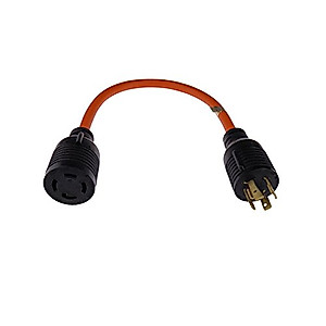 MPI Tools Nema L14-20P to L14-30R Generator Power Cord Pigtail Adapter 4 Wire 12 Gauge 125/250v 18 Inches Long