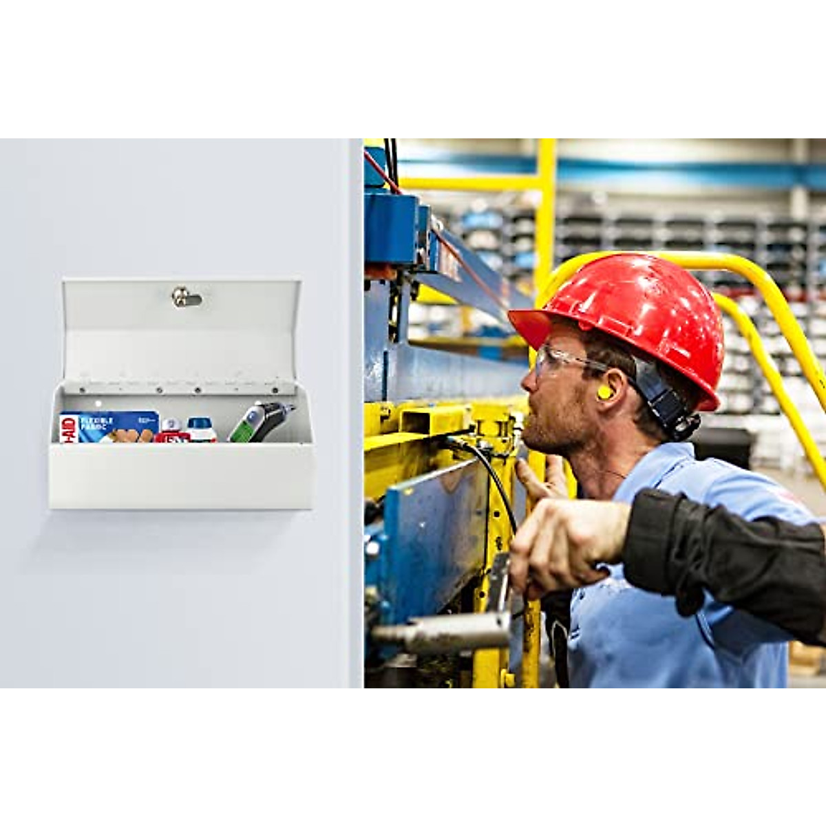 Medicine Lock Box for Safe Medication Storage - Lockable Medicine Cabinet Child Proof Medicine Organizer - Locking Medicine Cabinet Wall Mounted for Prescriptions and Personal Medicines