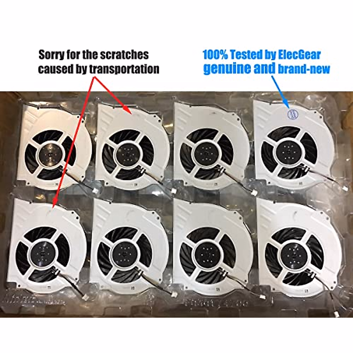 ElecGear Replacement Internal Cooling Fan for PS4 Pro CUH-7xxx – CPU Heatsink Cooler, Arctic MX-2 Thermal Compound Paste, TR8 Torx Security, PH0 Screwdriver Repair Tool Kit for PlayStation 4 Pro