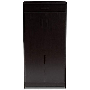 Baxton Studio Bienna Shoe Cabinet in Wenge Brown
