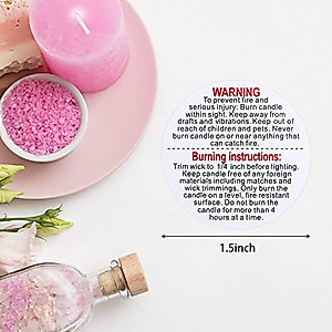 1000 Pieces Candle Warning Labels, 1.5 Inch Candle Jar Container Stickers, Candle Safety Labels Candle Warning Sticker Decals for Candle Making DIY Candle Jars (White)