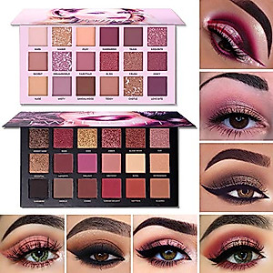 2Pcs UCANBE Twilight Dusk + Aromas Nude Eyeshadow Palette Makeup Set, Matte Shimmer Glitter Pressed Pearl All Highly Pigmented Blending Powder, Natural Velvet Texture Eye Shadow Kit