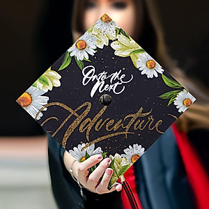 Once Upon A Time Graduation Cap Topper with Flowers, Grad Cap Decorations, Class of 2024 Grad Cap Topper, On to the next adventure