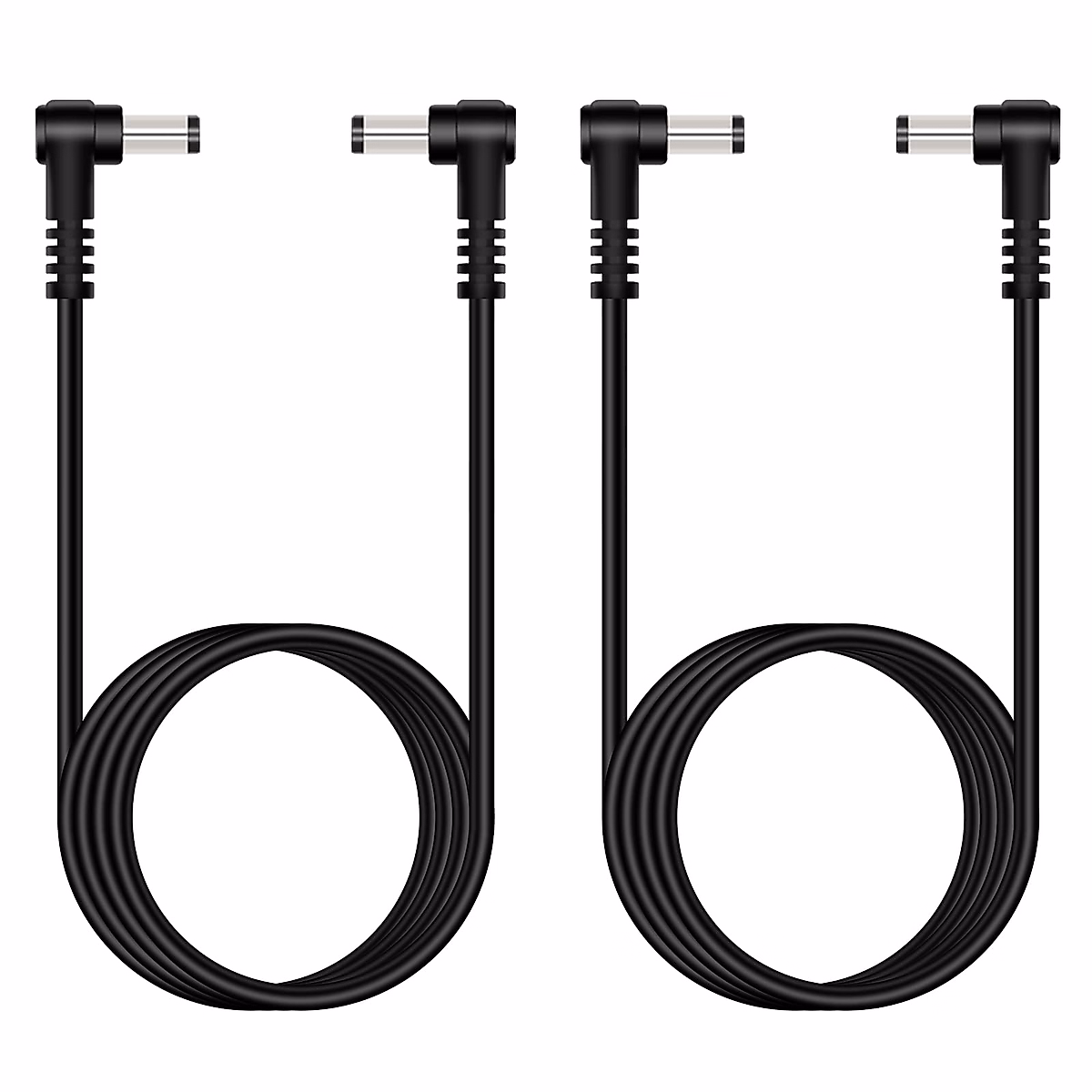 Fancasee (2 Pack 6 ft 5.5mm x 2.1mm 90 Degree Right Angle Male to Male Right Angle DC Power Adapter Cable Cord for IP Camera CCTV Surveillance Security Camera LED Strip DVR Router Invoice Printer