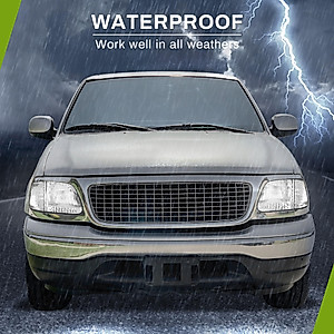 AUTOSAVER88 Headlight Assembly Compatible with 97-03 Ford F-150/97-02 Ford Expedition Pickup Headlamp Replacement Chrome Housing Clear Lens