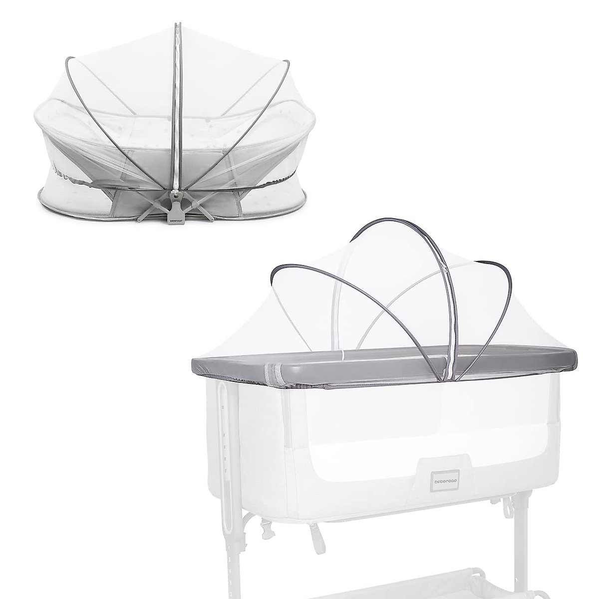 Beberoad Love Mosquito Net 2 Pack Stroller Mosquito Net & Bassinet Mosquito Net (White)