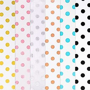 MR FIVE 120 Sheets Polka Dot Tissue Paper Bulk,20" x 28",Tissue Paper for Packaging,Gift Wrapping Tissue Paper for Gift Bags,Tissue Paper for Baby Shower,Birthday,Weddings,Holiday Party,6 Colors