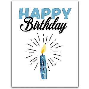 Small World Greetings Large Blue Happy Birthday Greeting Card from Group - Blank Inside With Envelope - 11.75" x 9" - Perfect for family, friends, colleagues, and more