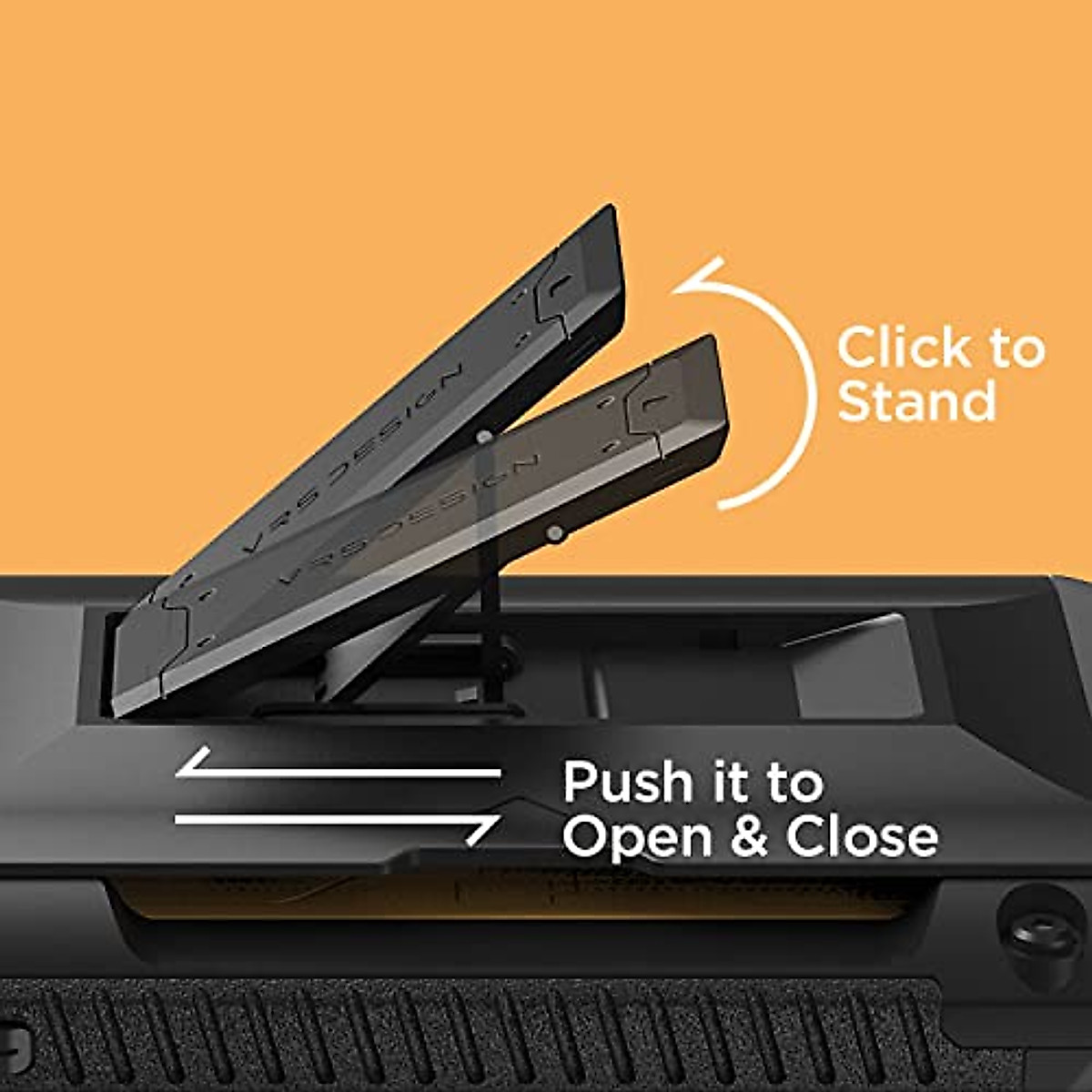 VRS DESIGN Damda Glide Hybrid Phone Case for Galaxy S22 Ultra Case, Sturdy Functional Case for Galaxy S22 Ultra (2022) Black