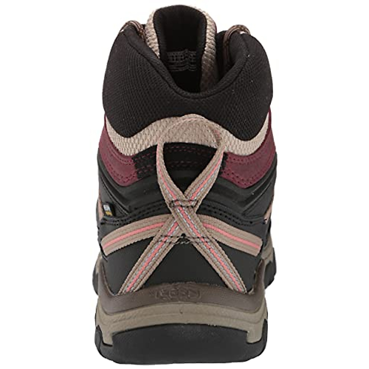 KEEN Women's Ridge Flex Mid Height Waterproof Hiking Boots, Rhubarb/Black, 8.5