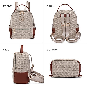 MKP Small Backpack Purse for Ladies Women Fashion Multi Pockets Daypacks with Front Zip Pocket