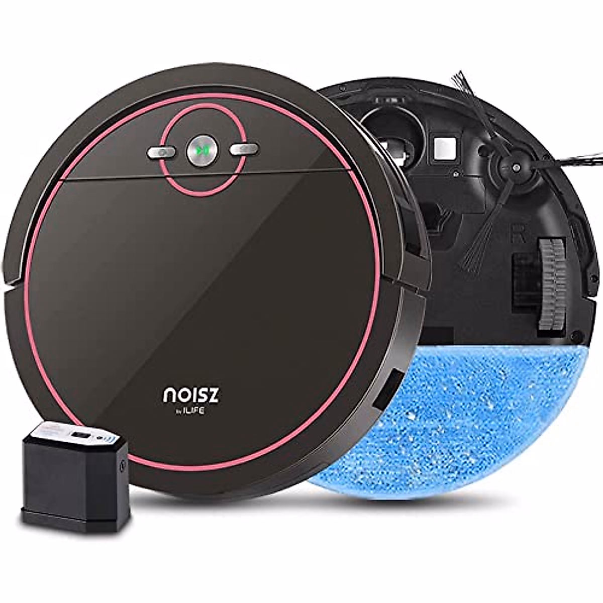 NOISZ by ILIFE S5 Pro Robot Vacuum and Mop 2 in 1, ElectroWall, Automatic Self-Charging, Water Tank，Tangle-Free, Quiet, Ideal for Pet Care, Hard Floor and Low Pile Carpet, Black