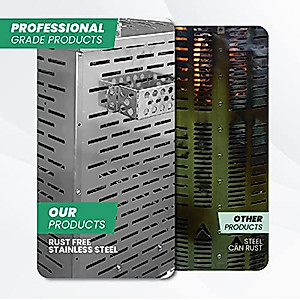 Professional Grade Products Burn Box, 35 Inch 67 Gallon Heavy Gauge Stainless Steel Burn Barrel Yard Waste Incinerator Cage with Lid for Paper Leaf Trash Wood and Backyard Bonfires