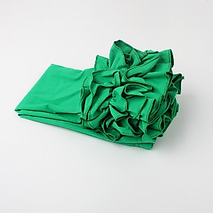 Slowera Little Girls' Ruffle Leggings Baby Toddler Solid Color Pants (Green, XS: 12-24 Months)