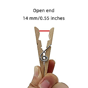 HEEHEE 20 Pack 2.83 Inch Large Wooden Clothespins Strong Spring Durable Natural Wood Texture Heavy Duty Clothes Pins with 33 Feet Jute Twine for Crafts Laundry Photo Hanging