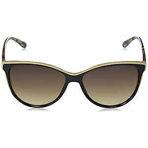 TAHARI Women's TH777 UV400 Protective Cat Eye Sunglasses. Elegant Gifts for Her, 55 mm, Black & Nude