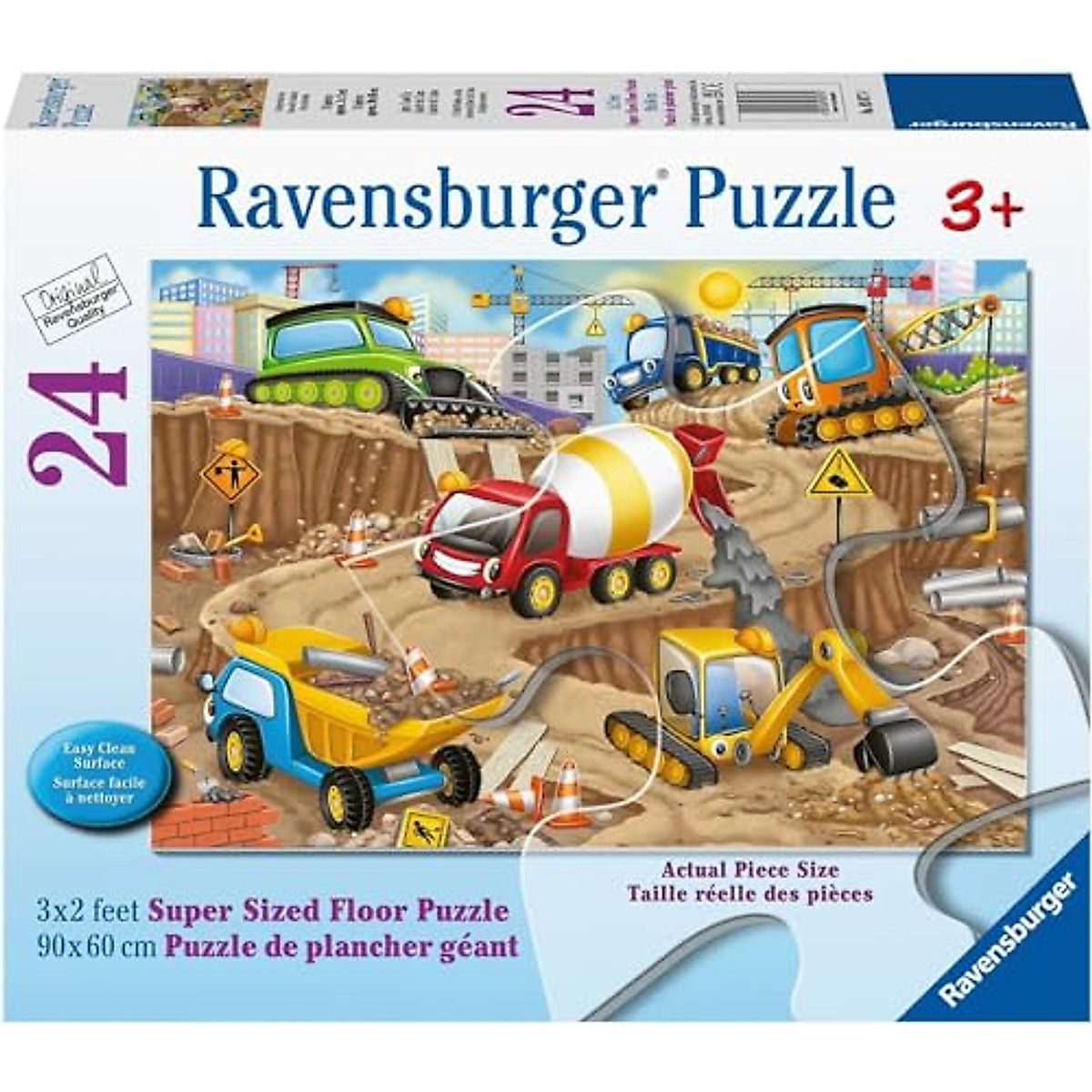 Ravensburger Construction Fun 24 Piece Floor Jigsaw Puzzle for Kids - 03077 - Every Piece is Unique, Pieces Fit Together Perfectly