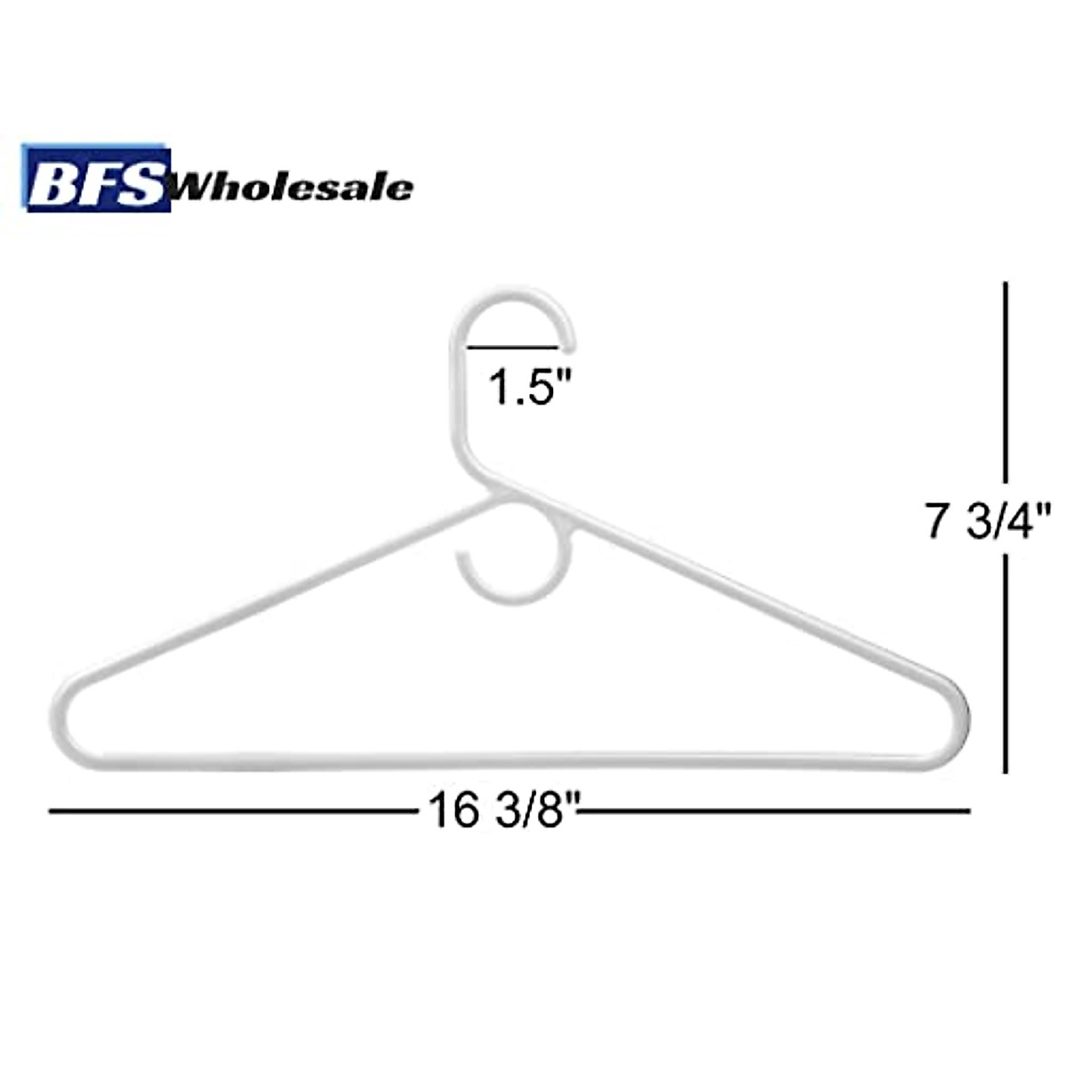 Plastic Hangers HD Heavy Duty, 32 Pcs. White Color, Made in USA, 3/8” Thickness, Durable, Tubular, Lightweight, for Clothes, Coat, Pants, Shirts, Dress, TINEFF, Free and Quick delivery from USA