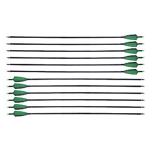 ZSHJGJR 6/12pcs 31" Archery Carbon Arrows Spine 500 Hunting Target Arrows with 4 inch Turkey Feather for Compound Recurve Bow Shooting Practice (Green, 12pcs)