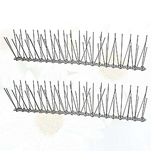 YARDWE 2pcs Bird Spikes Anti- Bird Nails Bird Repellent Metal Bird Deterant Spinners Stainless Steel Pigeon Spikes for Pigeon and Other Small Birds