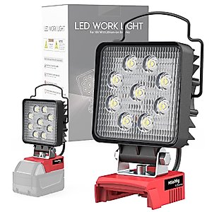 Cordless Led Work Light for Milwaukee 18v Battery, Mtiolhig 30W 3000Lumens Battery Powered Light with USB & Type-C Charging Ports and Low Voltage Protection for Workshop,Underhood,Emergency, Garage