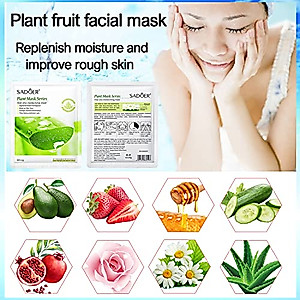 KOWLOON 24 Combo Pack Face Facial Mask, Hydrate, Nourishing, Cleansing, Radiance Boost, Soothe, For Women Men All Skin Types