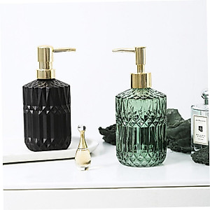 Cabilock 1pc Glass Bottle Lotion Dispenser Pump Shower Dispenser Makeup Bottle Sink Soap Dispenser Glass Lotion Dispenser Empty Shower Bottle Soap Lotion Bottle Hand Diamond Travel Round