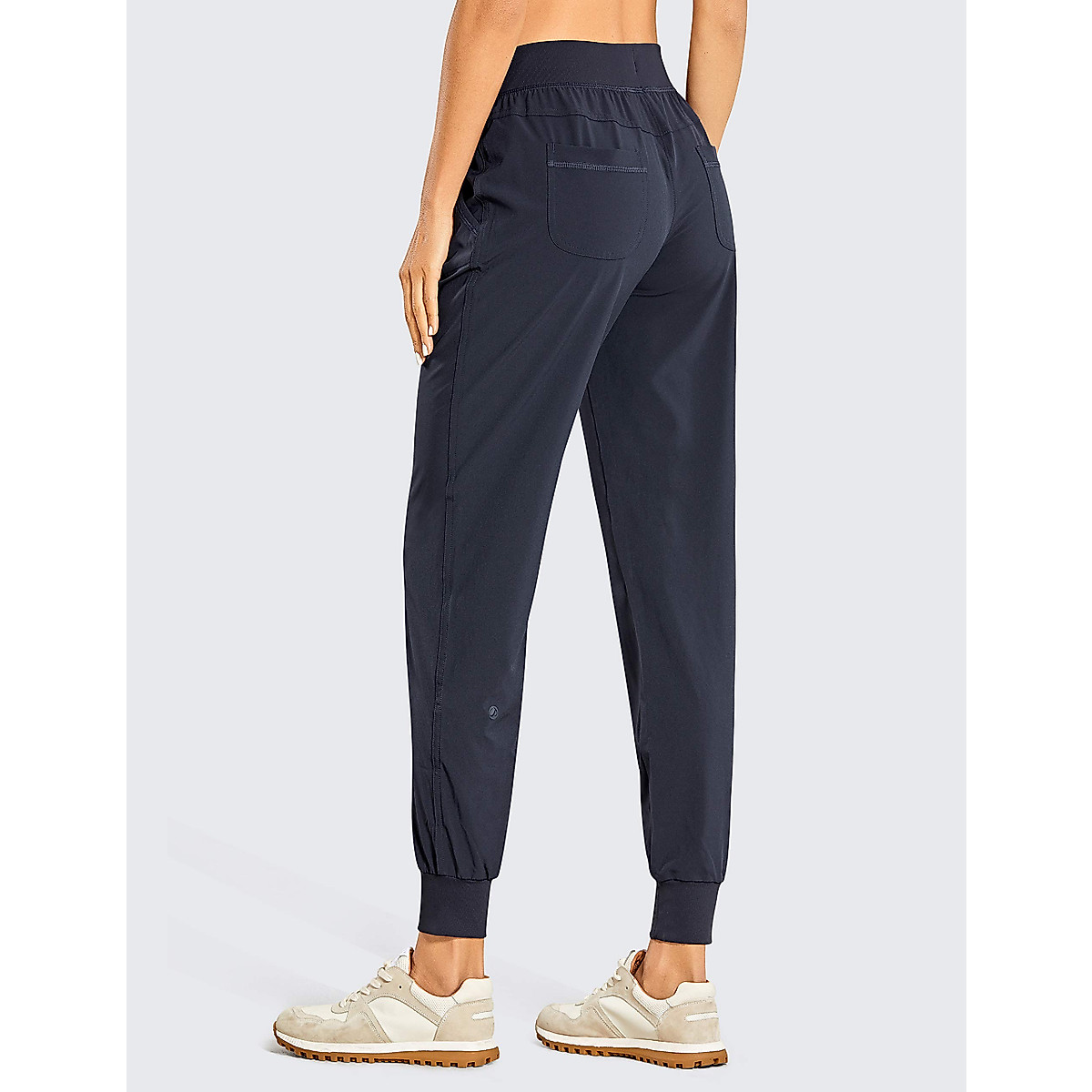 CRZ YOGA Women's Lightweight Workout Joggers 27.5" - Travel Casual Outdoor Running Athletic Track Hiking Pants with Pockets Navy XX-Small