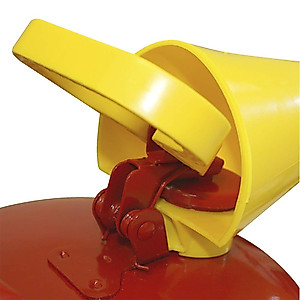 Eagle 2 Gallon Type I Red Safety Gas Can for Gasoline with Flame Arrester, Self-Closing Lid, and F-15 Funnel, Made in the USA, Galvanized Steel Flammable Storage Can, UI20FS