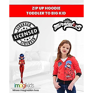 Miraculous Ladybug Little Girls Zip Up Hoodie Red 5