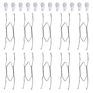 Fasunry 10 Pack 8 Inch Plate Hangers, Plate Hangers for The Wall with 12 Pack Wall Hooks, Compatible 7.5 to 8.5 Inch Decorative Plates and Arts