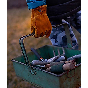 G & F Products 5013M JustForKids Kids Genuine Leather Work Gloves, Kids Garden Gloves, 4-6 Years Old