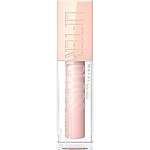 Maybelline Lifter Gloss, Hydrating Lip Gloss with Hyaluronic Acid, High Shine for Plumper Looking Lips, Ice, Pink Neutral, 0.18 Ounce